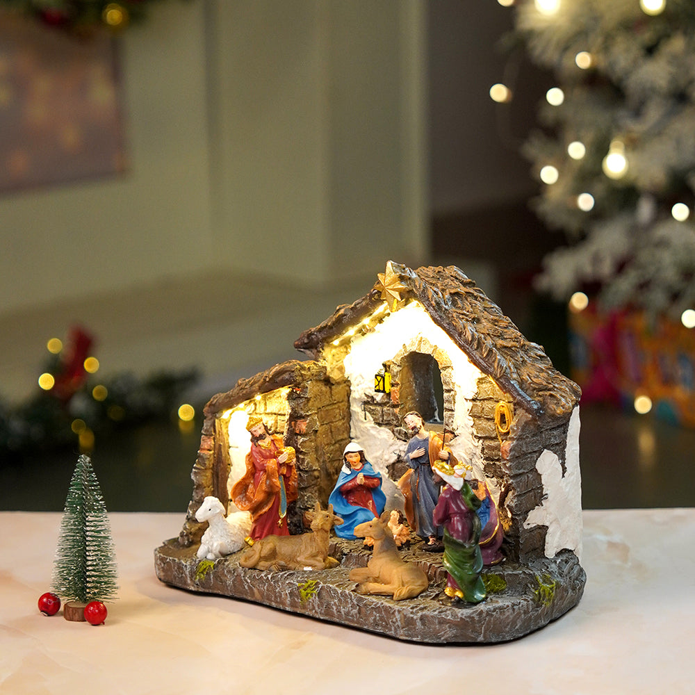 Three wise Men with Holy Family christmas crib nativity set christmas