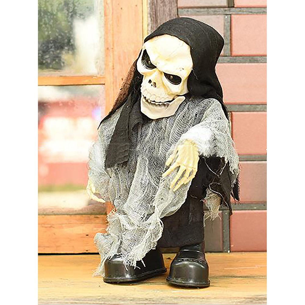 Black Scary walking Dwarf skeleton Battery operated Décor - Little ...